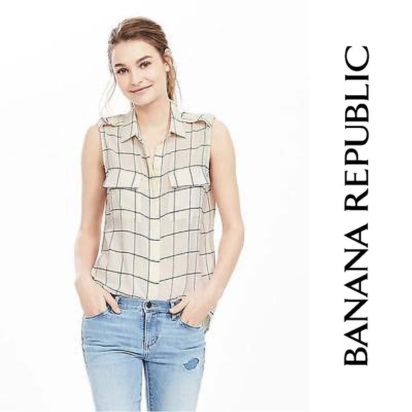 Banana Republic | Tops | Banana Republic Window Pane Tank | Poshmark